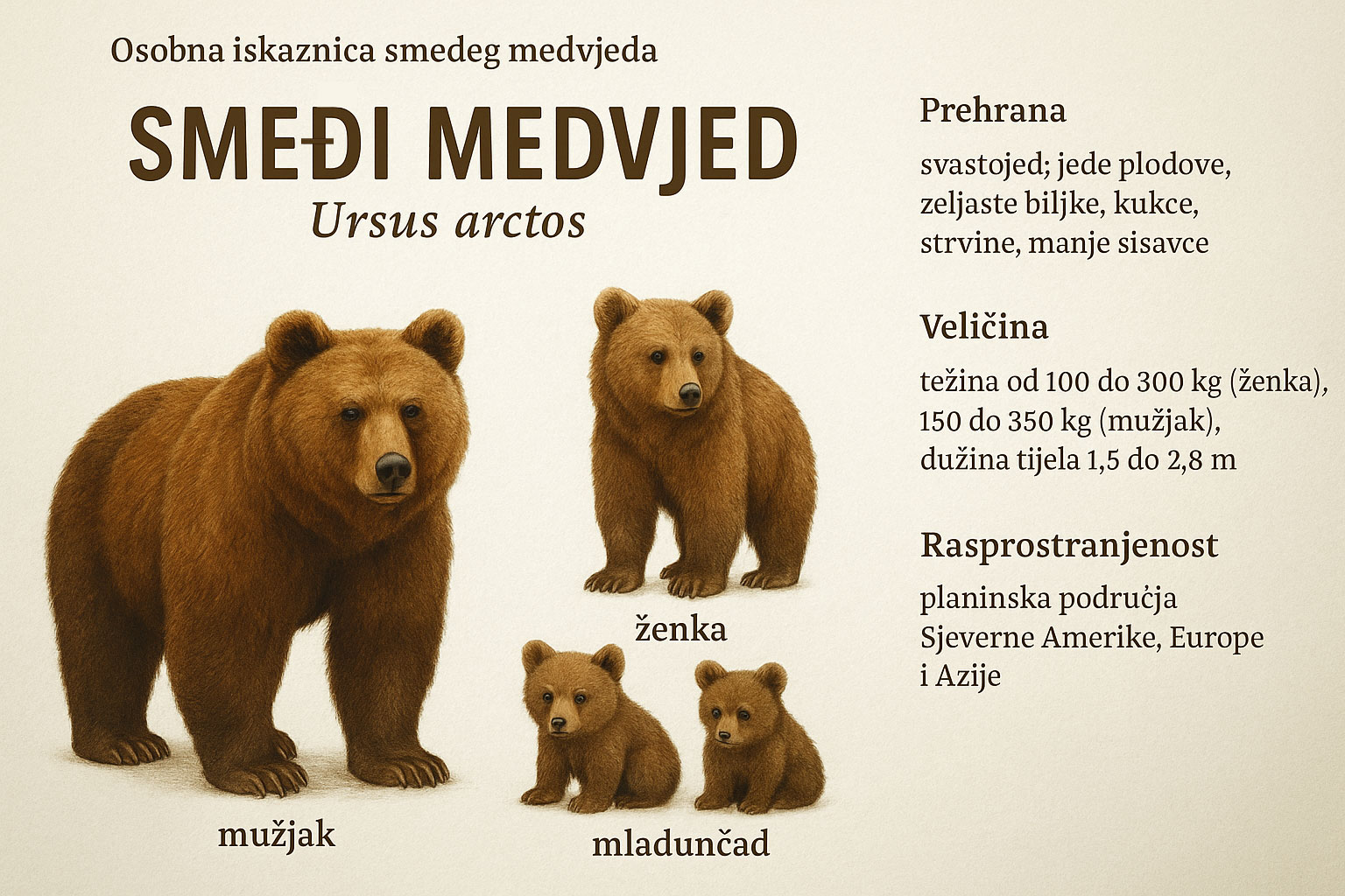 Smeđi medvjed - div naših planinskih šuma - Priroda Hrvatske