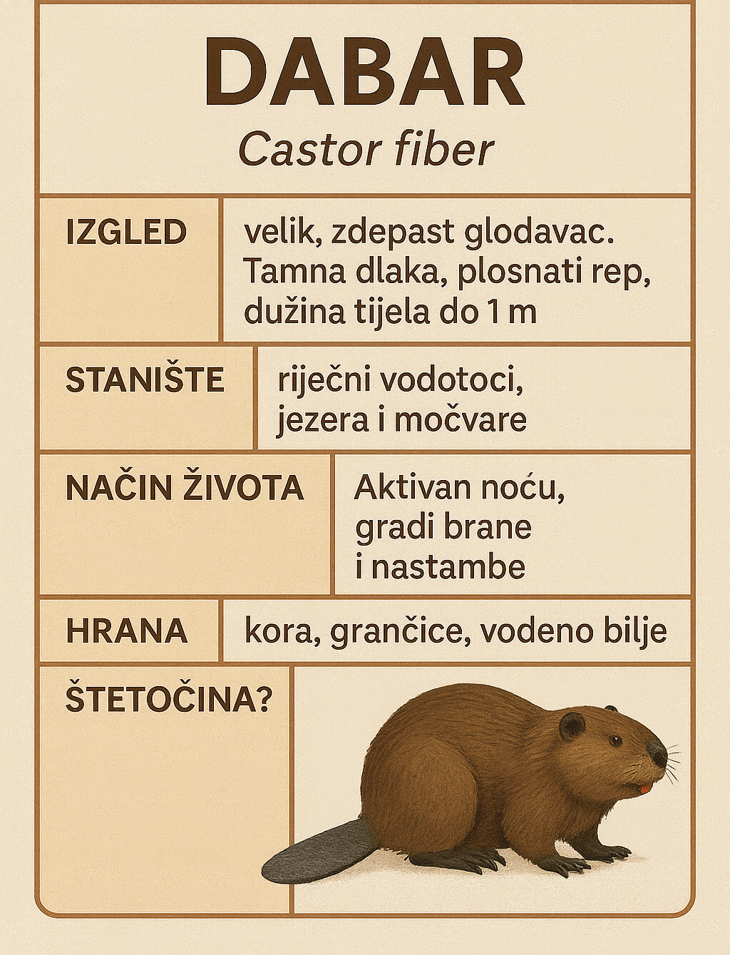 Dabar – najveći europski glodavac i graditelj riječnih brana - Priroda ...