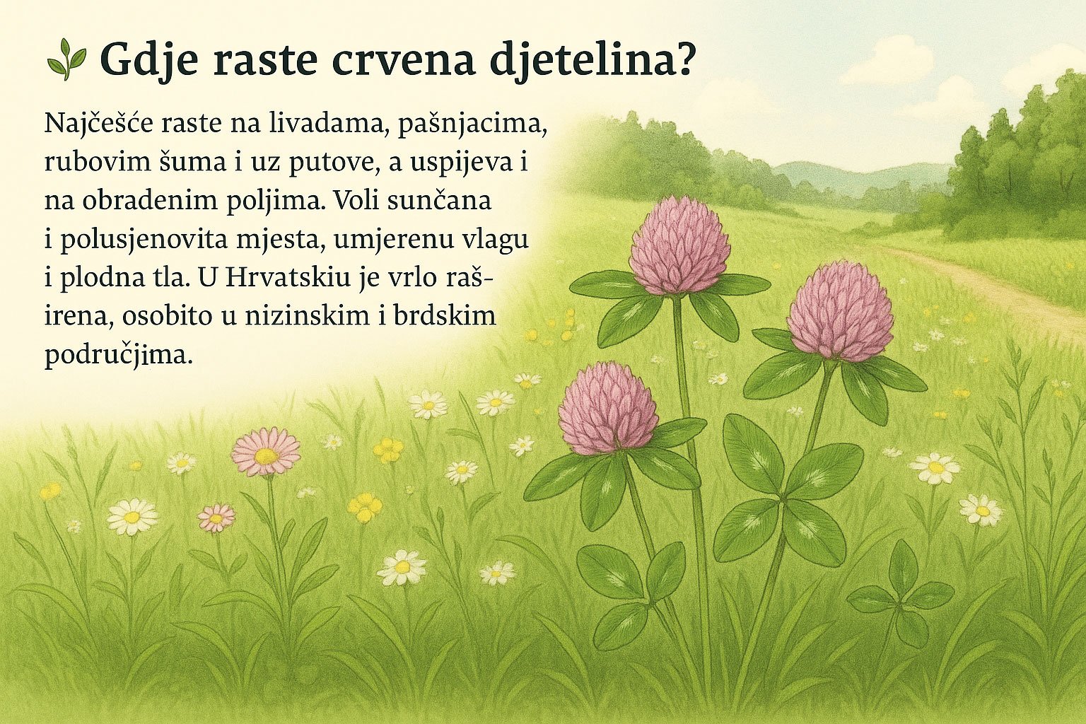 🌸 Crvena djetelina (Trifolium pratense) – biljka koja liječi i pčele ...
