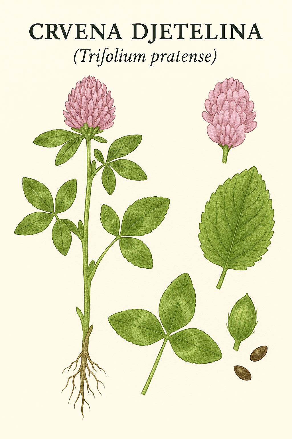 🌸 Crvena djetelina (Trifolium pratense) – biljka koja liječi i pčele ...